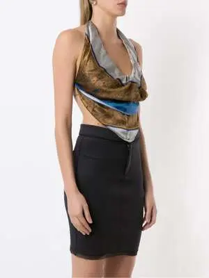 AMIR SLAMA Silk Halter Neck Blouse