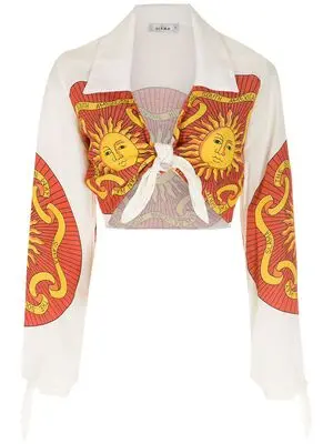 AMIR SLAMA Long Sleeve Cropped Shirt
