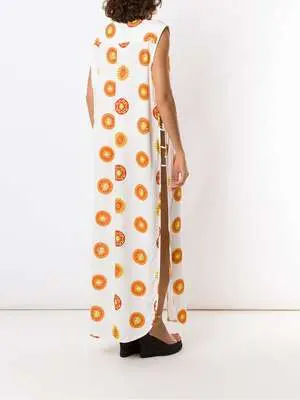 AMIR SLAMA Print Sol Long Beach Dress