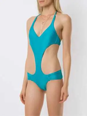 AMIR SLAMA Draped Cut-out One-piece - Blue