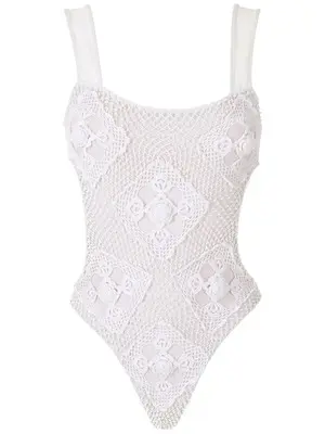 AMIR SLAMA Beading Cut-out One-piece