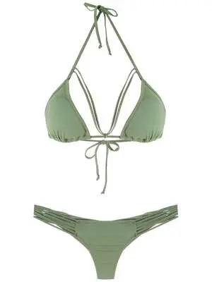 AMIR SLAMA Strappy Triangle Bikini Set - Green