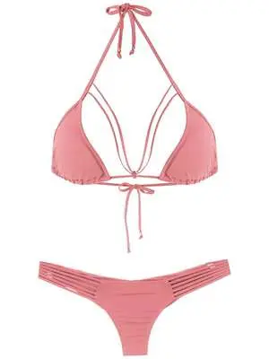 AMIR SLAMA Straps Triangle Bikini Set - Pink