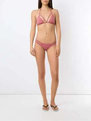 AMIR SLAMA Straps Triangle Bikini Set - Pink