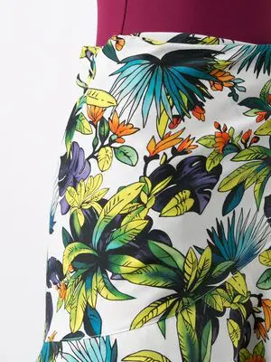 AMIR SLAMA Printed Wrap Mini Skirt - White