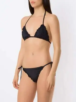 AMIR SLAMA Ripple Effect Bikini Set - Black