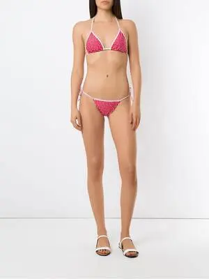 AMIR SLAMA Checkered Triangle Bikini Set