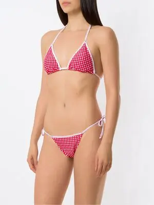 AMIR SLAMA Checkered Triangle Bikini Set