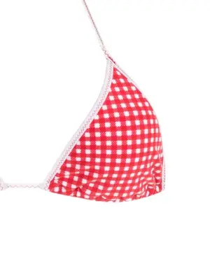 AMIR SLAMA Checkered Triangle Bikini Set
