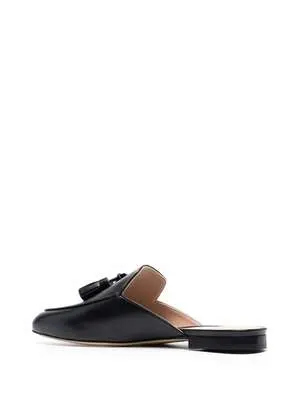 SCAROSSO Giorgina Tassel Detail Mules - Black