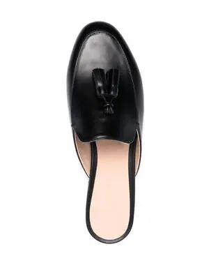 SCAROSSO Giorgina Tassel Detail Mules - Black