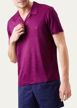 Vilebrequin Pyramid Linen Polo Shirt Kerala