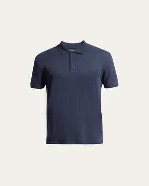 Vince Classic Slub Cotton Polo Shirt - Coastal