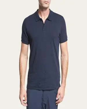 Vince Classic Slub Cotton Polo Shirt - Coastal