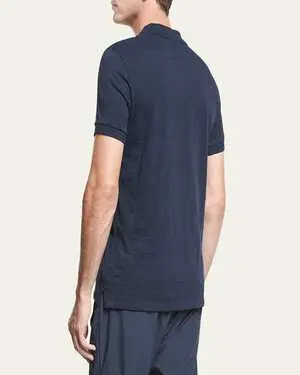 Vince Classic Slub Cotton Polo Shirt - Coastal