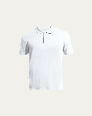 Vince Classic Slub Cotton Polo Shirt White