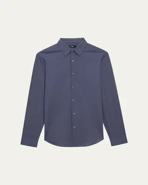 Theory Sylvain Shirt In Structure Knit Finch