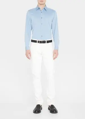 Theory Sylvain Shirt In Structure Knit Heron