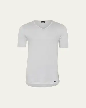 Hanro Ultralight Cotton V-neck T-shirt 2654 - Silver Grey