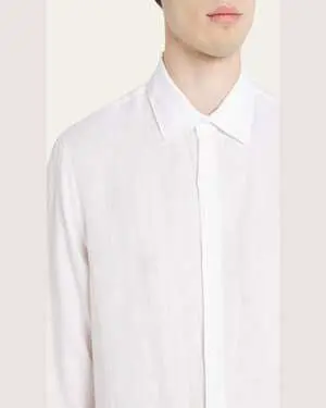 Orlebar Brown Giles Linen Sport Shirt - White