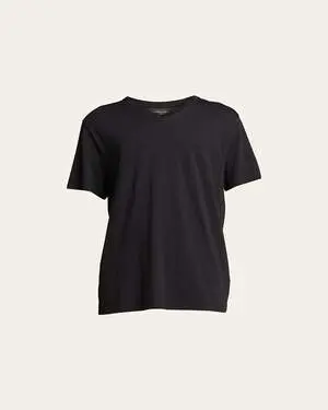 Vince Short-sleeve V-neck Jersey T-shirt, Gray - Black