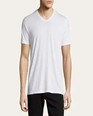 Vince Short-sleeve V-neck Jersey T-shirt, Gray - Optic White