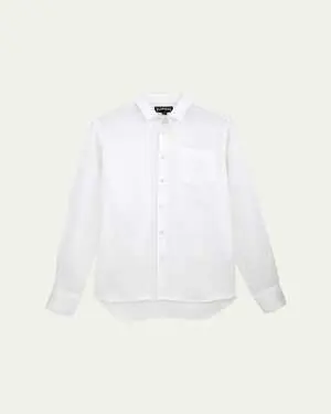 Vilebrequin Caroubis Linen Pocket Sport Shirt - White