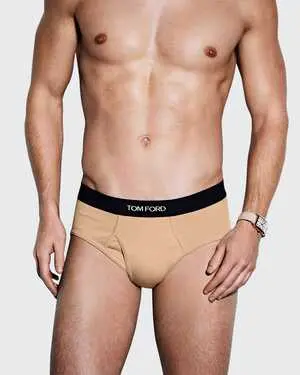 TOM FORD Jacquard Logo Cotton Briefs Everglade