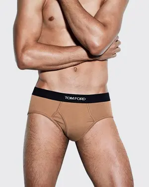 TOM FORD Jacquard Logo Cotton Briefs Nude 3