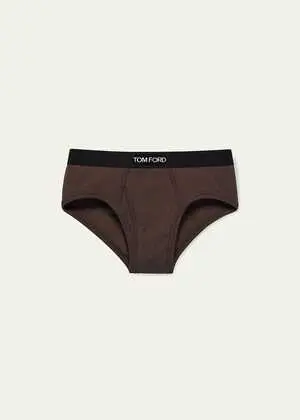 TOM FORD Jacquard Logo Cotton Briefs Nude 6