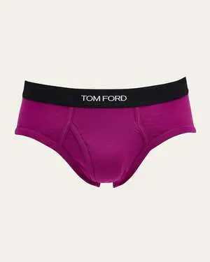 TOM FORD Jacquard Logo Cotton Briefs Ruby
