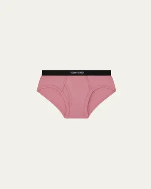 TOM FORD Jacquard Logo Cotton Briefs Soft Pink