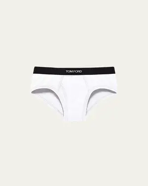 TOM FORD Jacquard Logo Cotton Briefs White