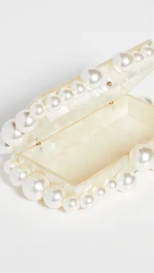 Cult Gaia Eos Box Clutch With Bead Trim - Ivory