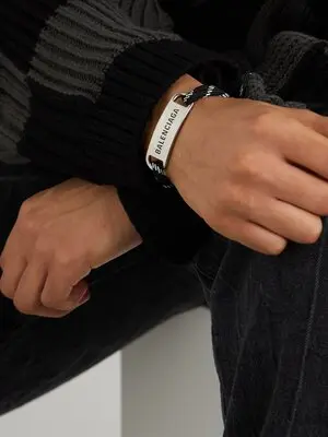 Balenciaga Silver-plated And Cord Bracelet