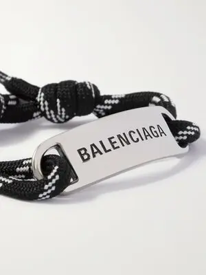Balenciaga Silver-plated And Cord Bracelet
