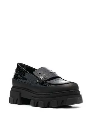 GANNI Belly Croc 50mm Loafers