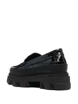 GANNI Belly Croc 50mm Loafers