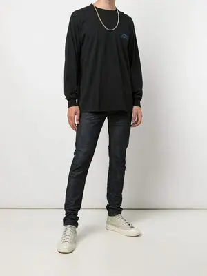 PURPLE BRAND Mid-rise Tapered Jeans - Black