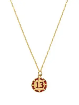 TRUE ROCKS Vegas 13 Poker Chip Pendant Necklace - Gold