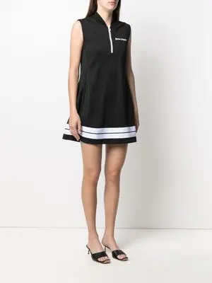 Palm Angels Logo Print Flared Mini Dress