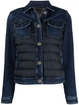 MOORER Quilted Denim Jacket - Blue