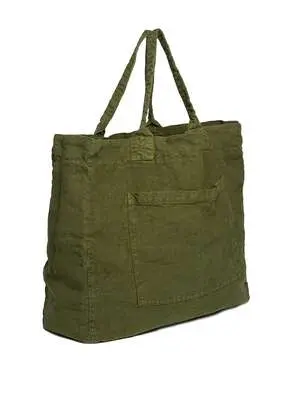 ONCE MILANO Linen Tote - Green