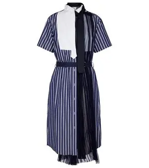 Sacai Striped Cotton-blend Dress