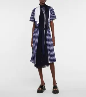 Sacai Striped Cotton-blend Dress