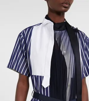 Sacai Striped Cotton-blend Dress