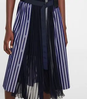 Sacai Striped Cotton-blend Dress