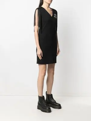 Moschino Fringed-edge V-neck Dress