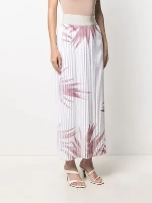 Lorena Antoniazzi Palm Tree Print Pleated Skirt