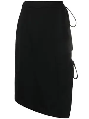Off-White Tie-fastening Asymmetric Skirt